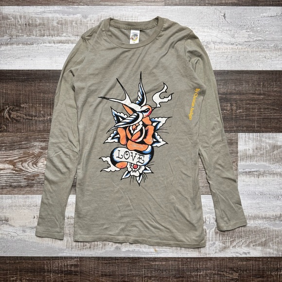 Ed Hardy | Tops | Y2k Ed Hardy Christian Audigier Womens Bird Flower ...